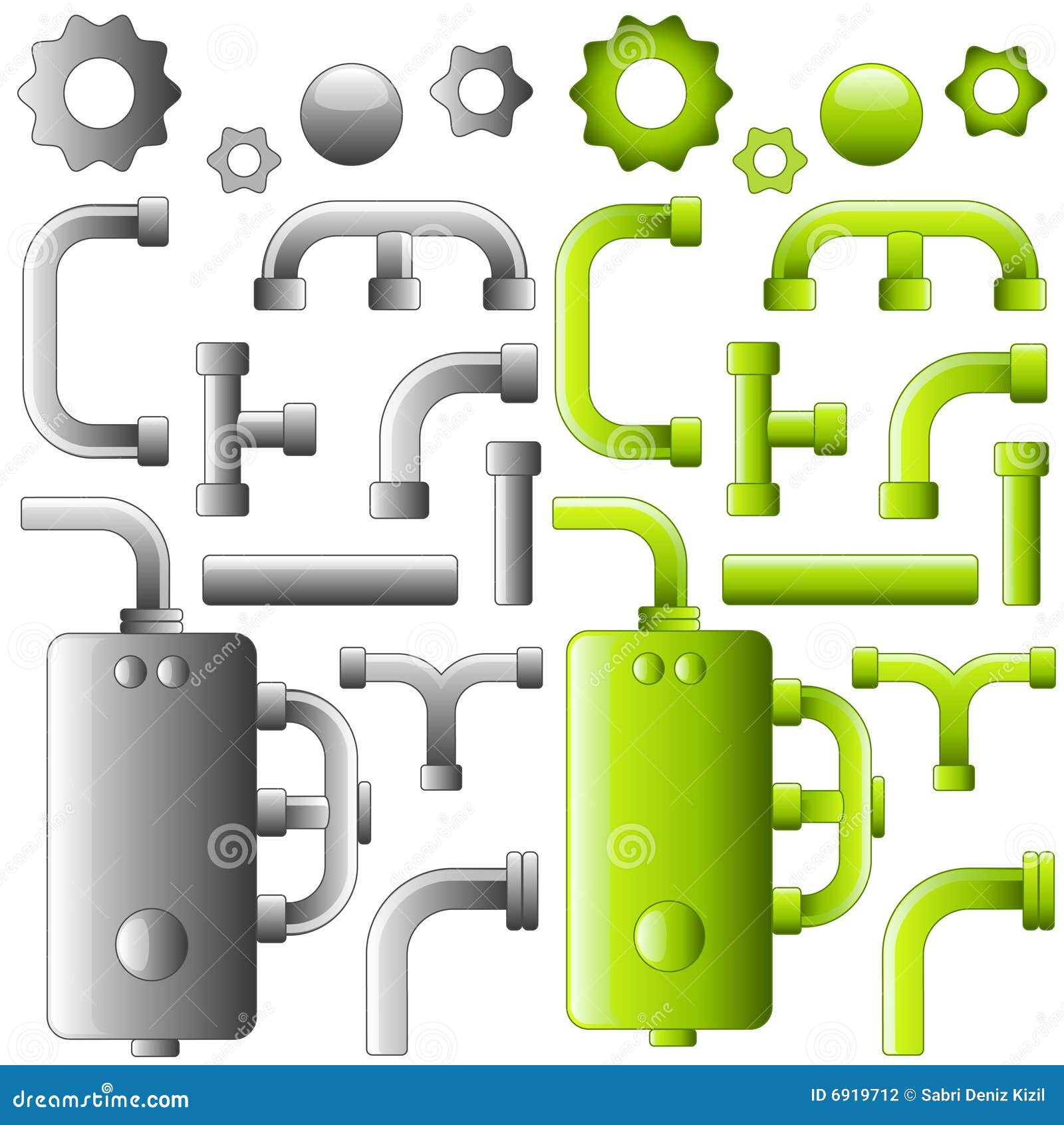 Set of pipe vector stock vector. Illustration of pipe - 6919712