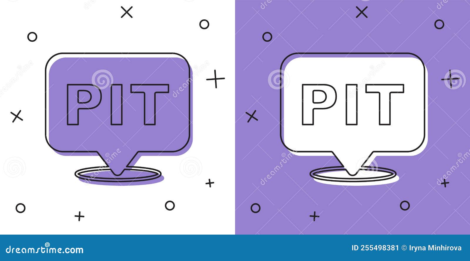 Set Pit Stop Icon Isolated on White and Purple Background. Vector Stock ...