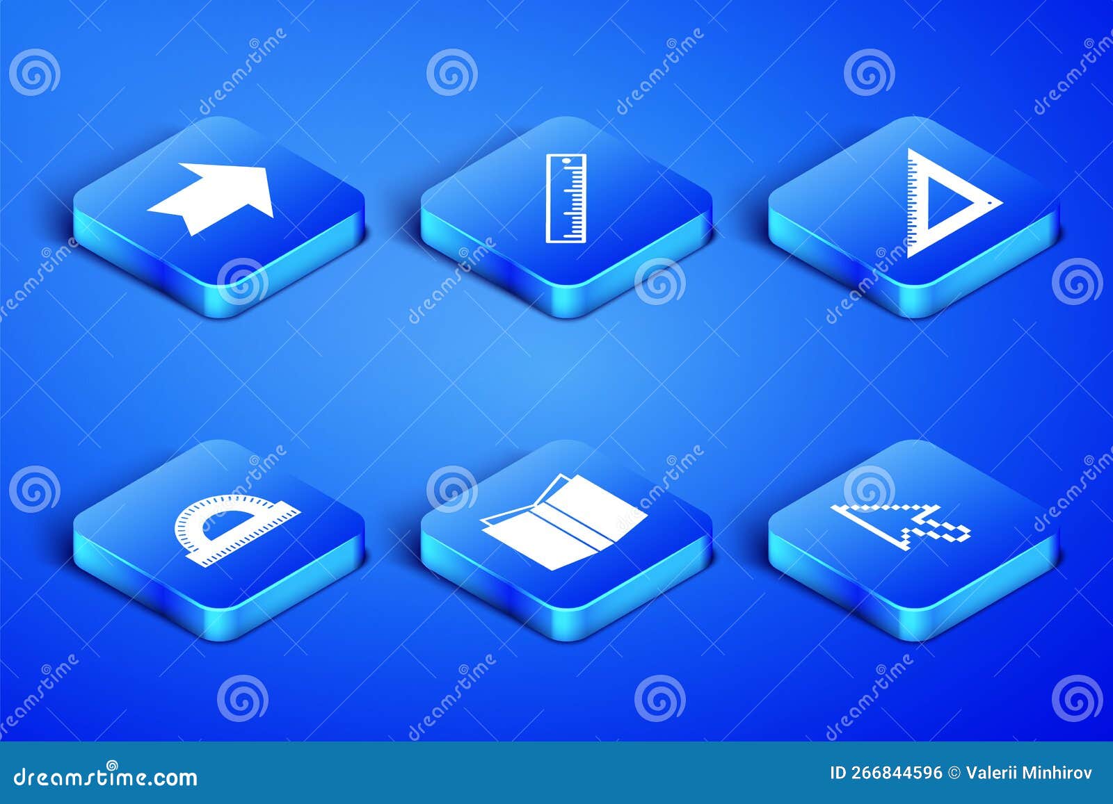 Set Pixel Arrow Cursor, Arrow, Open Book, Protractor Grid, Ruler and ...