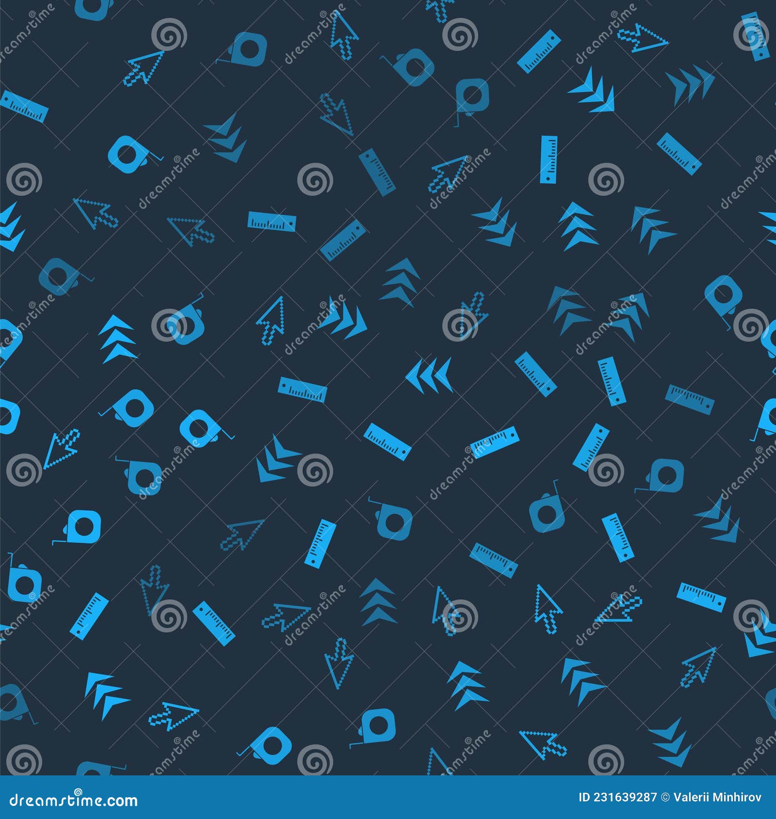 Set Pixel Arrow Cursor, Ruler, Arrow and Roulette Construction on ...