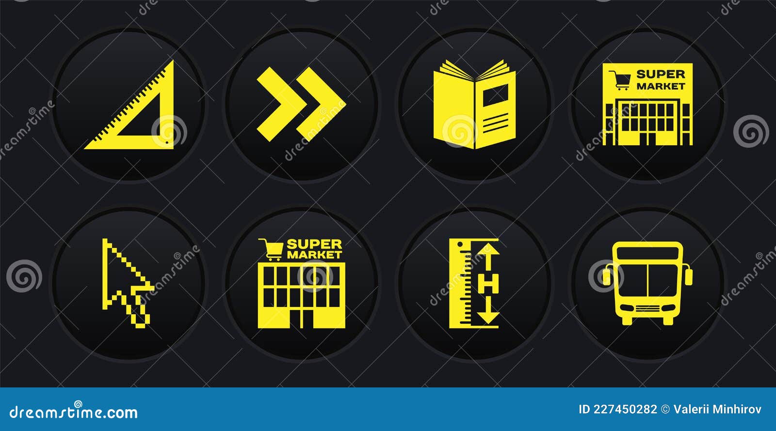 Set Pixel Arrow Cursor, Supermarket Building, Measuring Height and ...