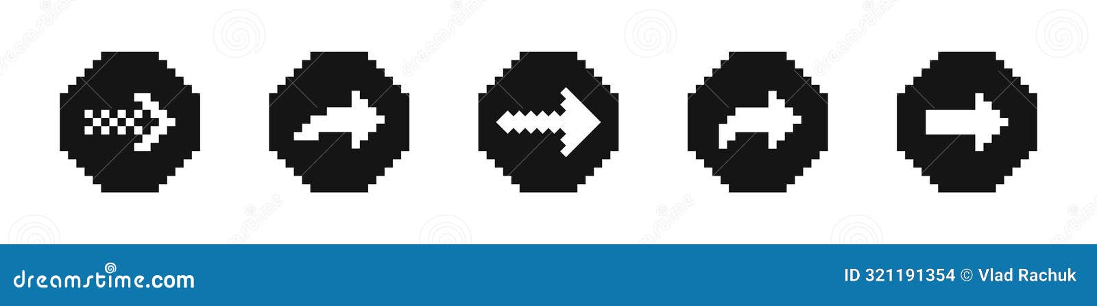 Pixel Arrows. 8 Bit Pixel Arrows. Arrow Pixel Art. Vector Pixelart ...