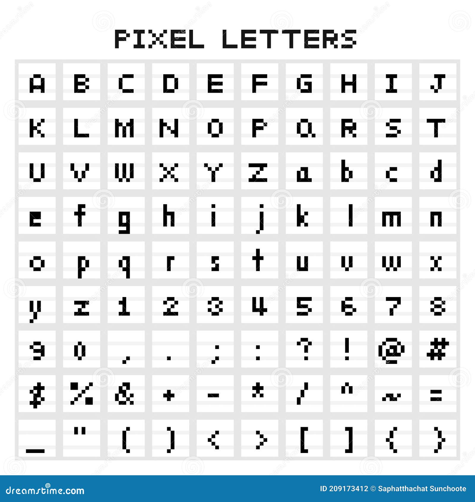 Pixel Art Isolated Pixel Typeface Stock Vector - Illustration of vector ...