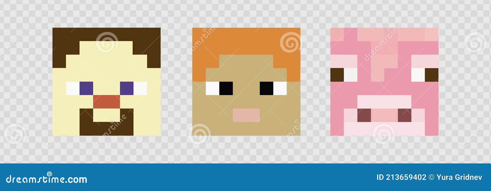 Set of Pixel Avatars. Heroes Game Concept. Avatars Concept of Game ...