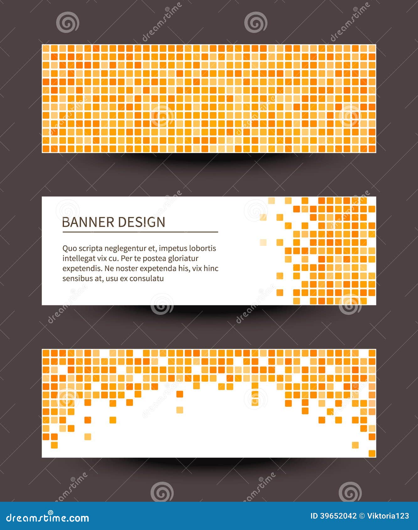 Set of Pixel Banners on Dark Background. Stock Vector - Illustration of ...