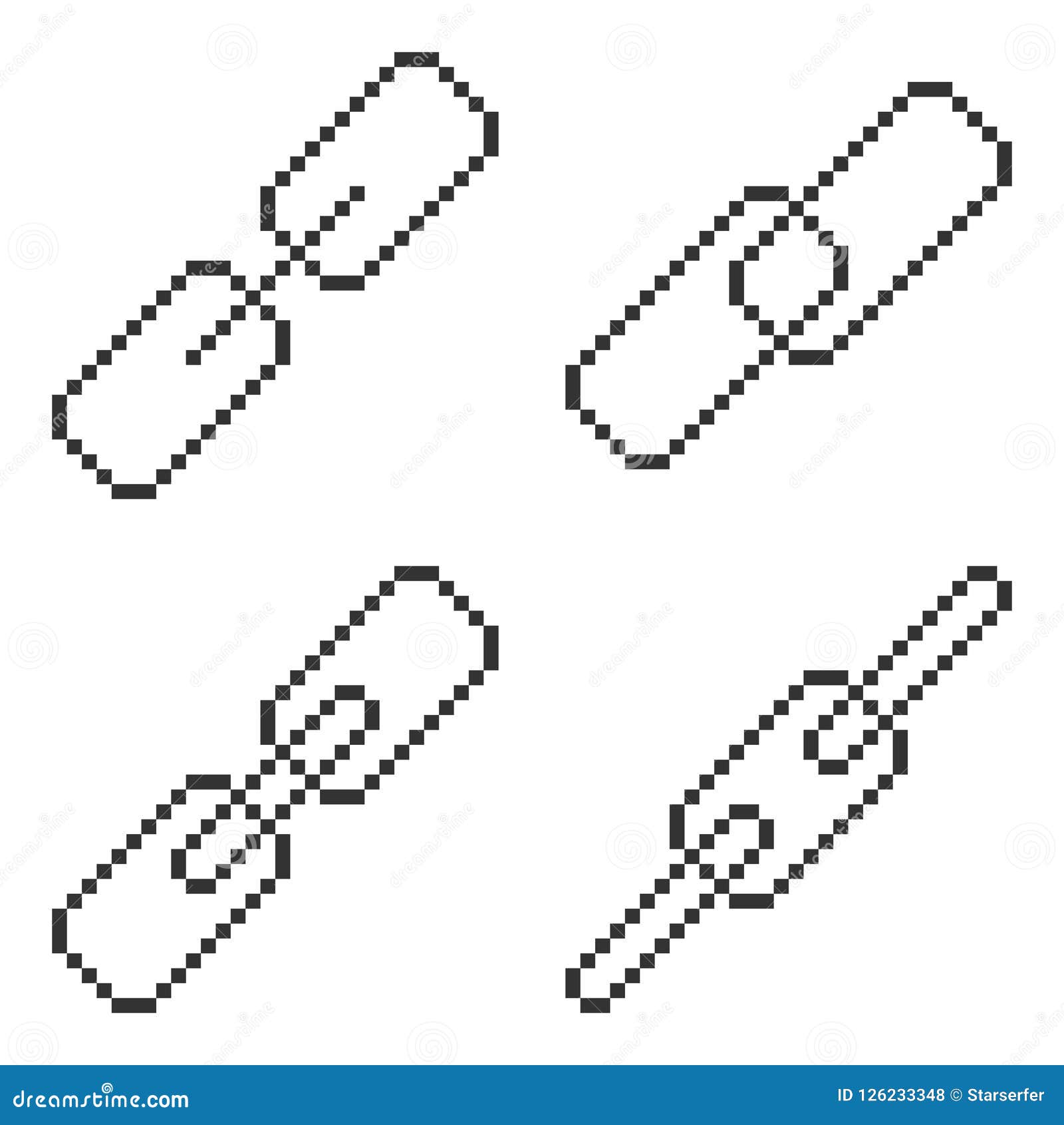 Set of pixel chain icons stock vector. Illustration of sign - 126233348
