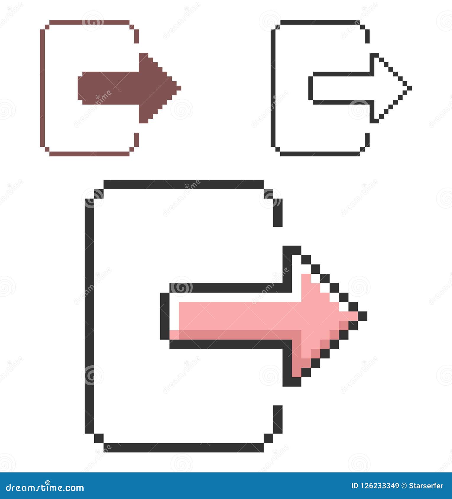 Set of pixel chain icons stock vector. Illustration of arrow - 126233349