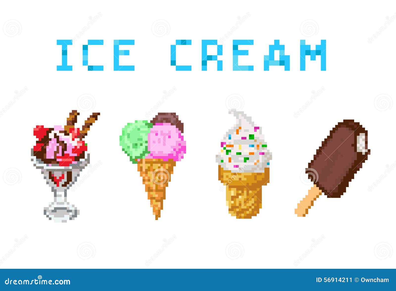 Pixel Art Ice Cream Popsicle Icon, Vector | CartoonDealer.com #179905748