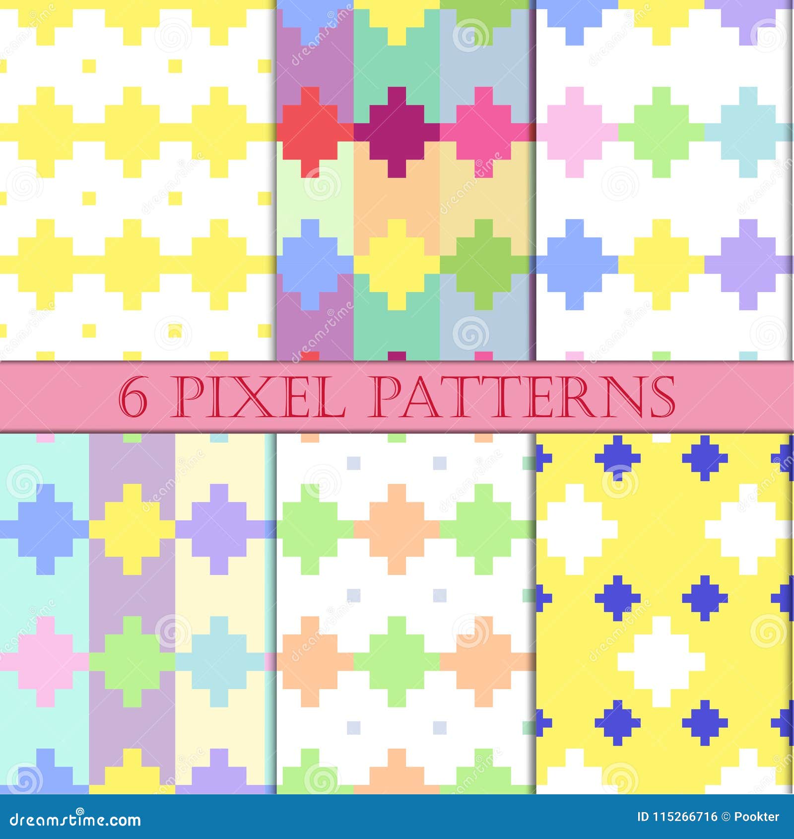 Set of Pixel Patterns.square Pixel Patterns Stock Vector - Illustration ...