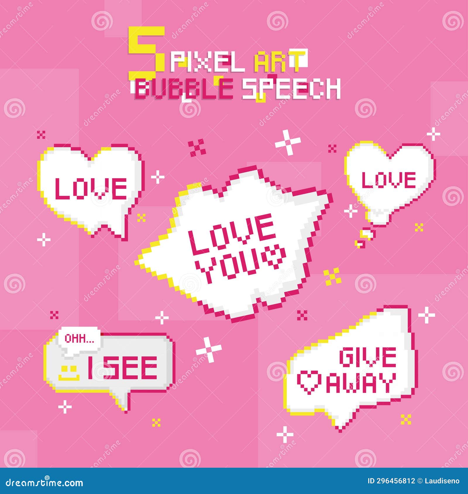 Set of Pixel Speech Bubbles with a Cartoon Expression Vector Stock ...