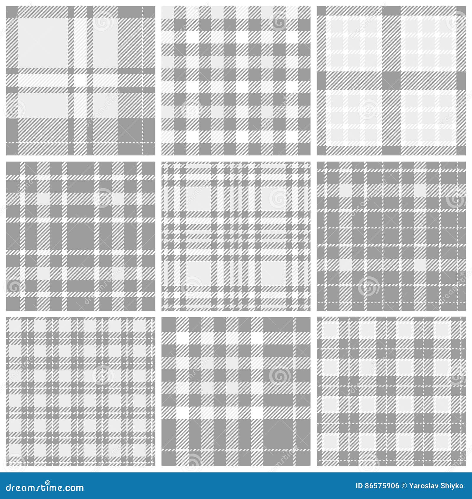 Set of Plaid Seamless Pattern Stock Vector - Illustration of scottish ...