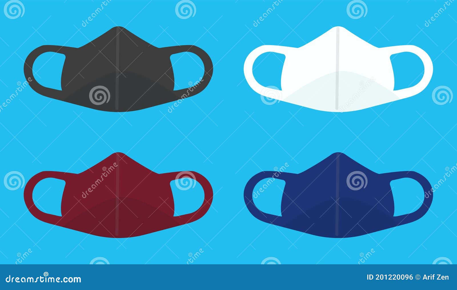 Set of Plain Scuba Mask Template Design. Safety Breathing Masks Stock ...