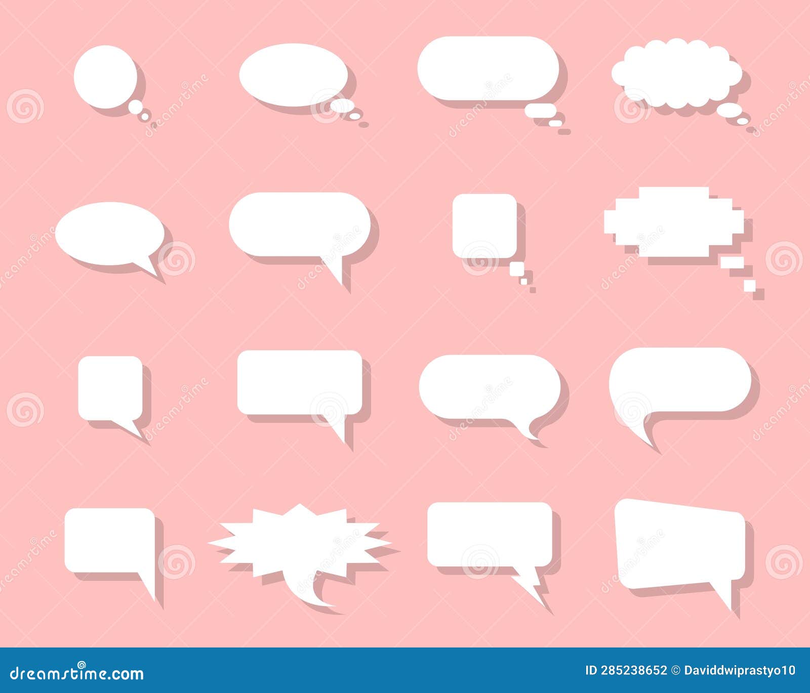 Set of Plain White Dialog Boxes Collection Stock Vector - Illustration ...