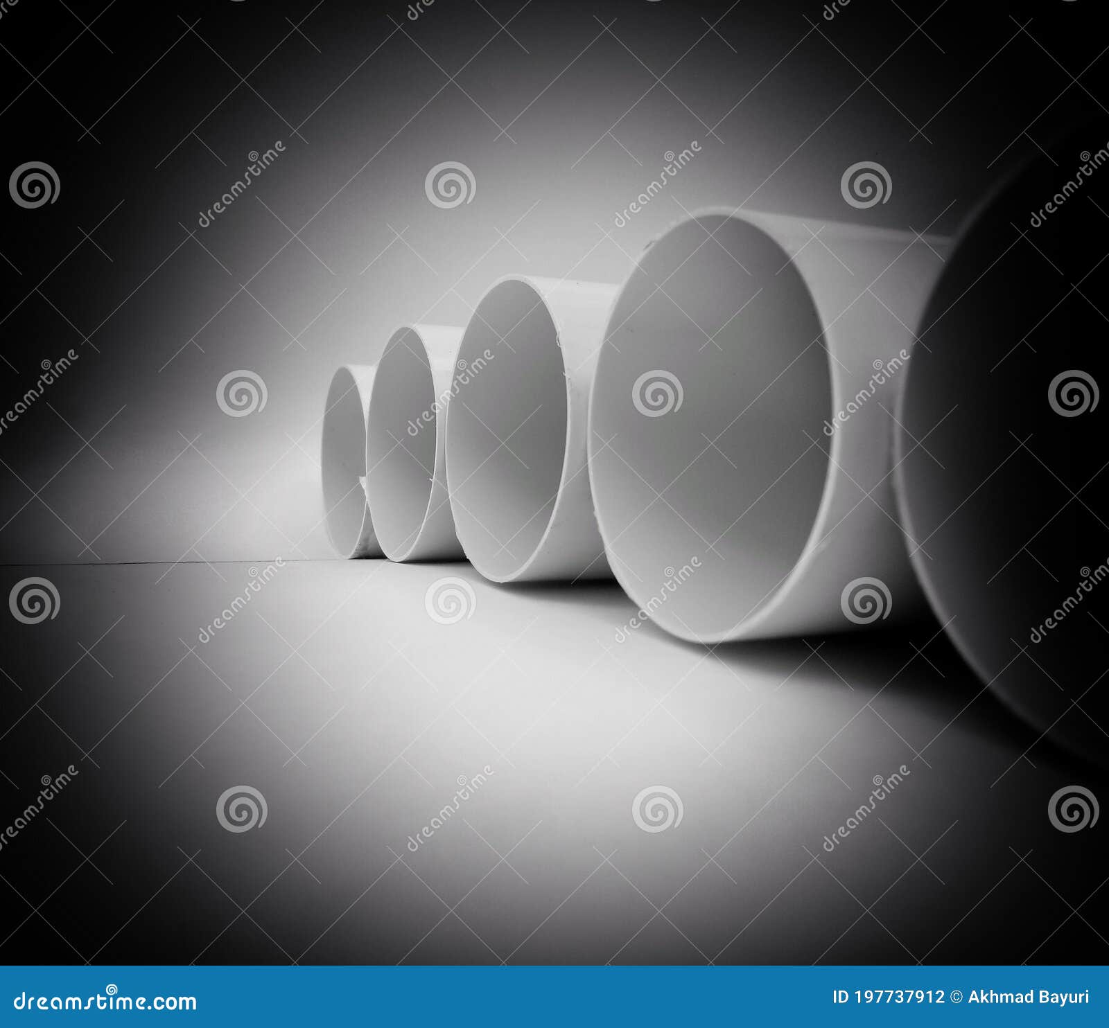 A Set of Plain White Pvc Pipes with a Frosted Effect Stock Photo ...