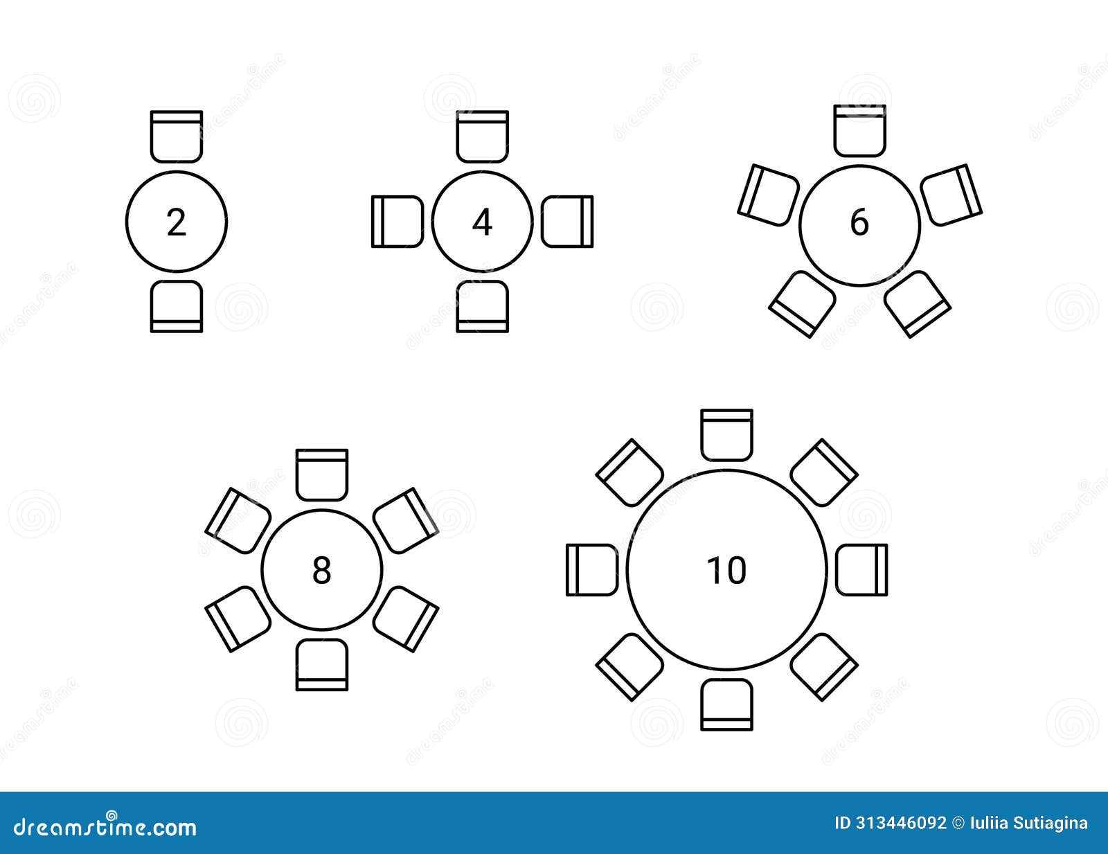 Set of Plan for Arranging Place Seats for Guest in Interior, Layout ...
