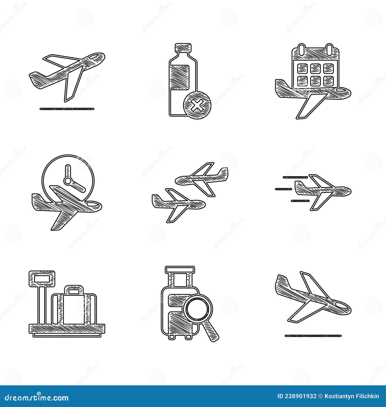 Set Plane, Lost Baggage, Landing, Scale with Suitcase, Flight Time ... Set Plane, Lost Baggage, Landing, Scale with Suitcase, Flight Time ...