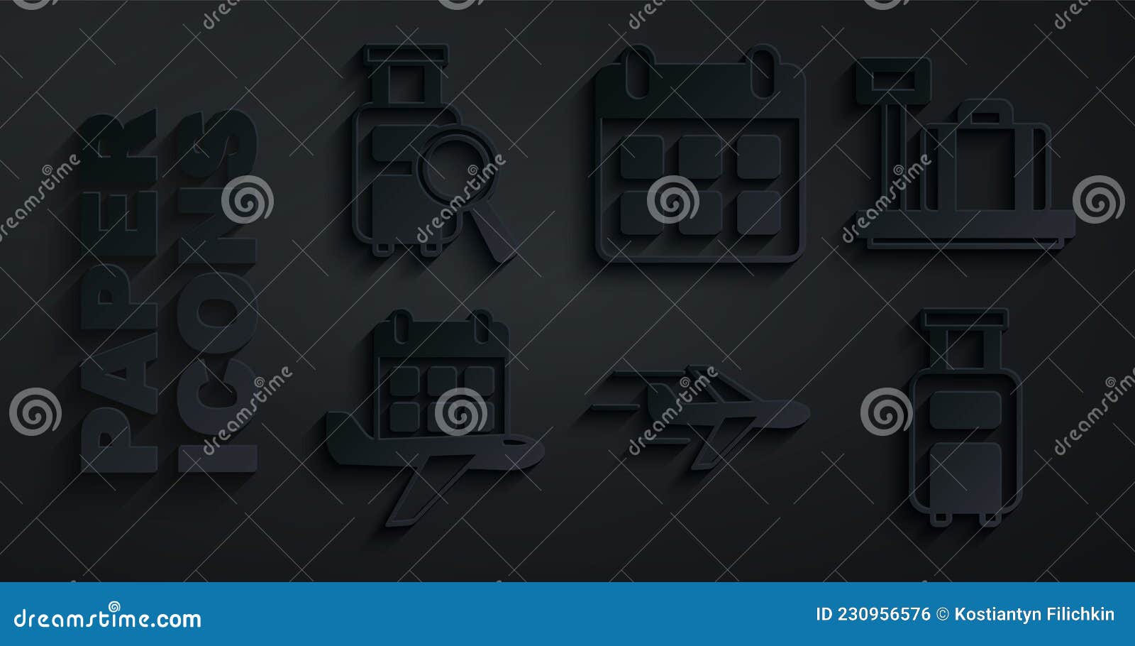 Set Plane, Scale with Suitcase, Calendar and Airplane, Suitcase, and ... Set Plane, Scale with Suitcase, Calendar and Airplane, Suitcase, and ...