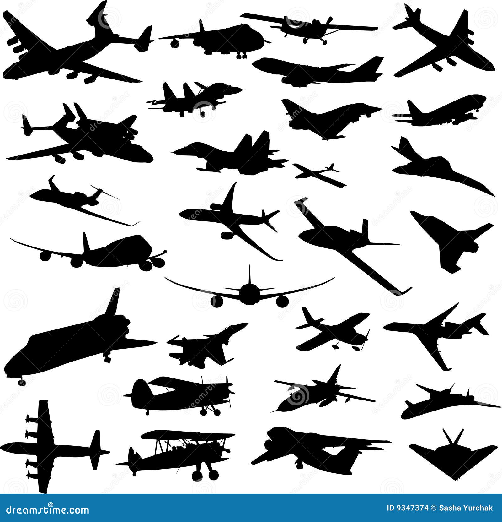 Boeing 707 Silhouettes Cartoon Vector | CartoonDealer.com #8951915