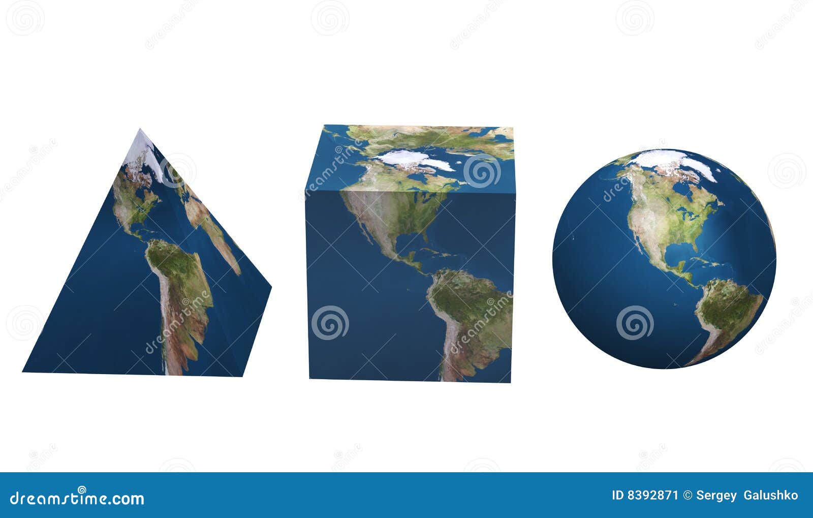 Set Planet the Earth Various Geometrical Form Stock Illustration ...