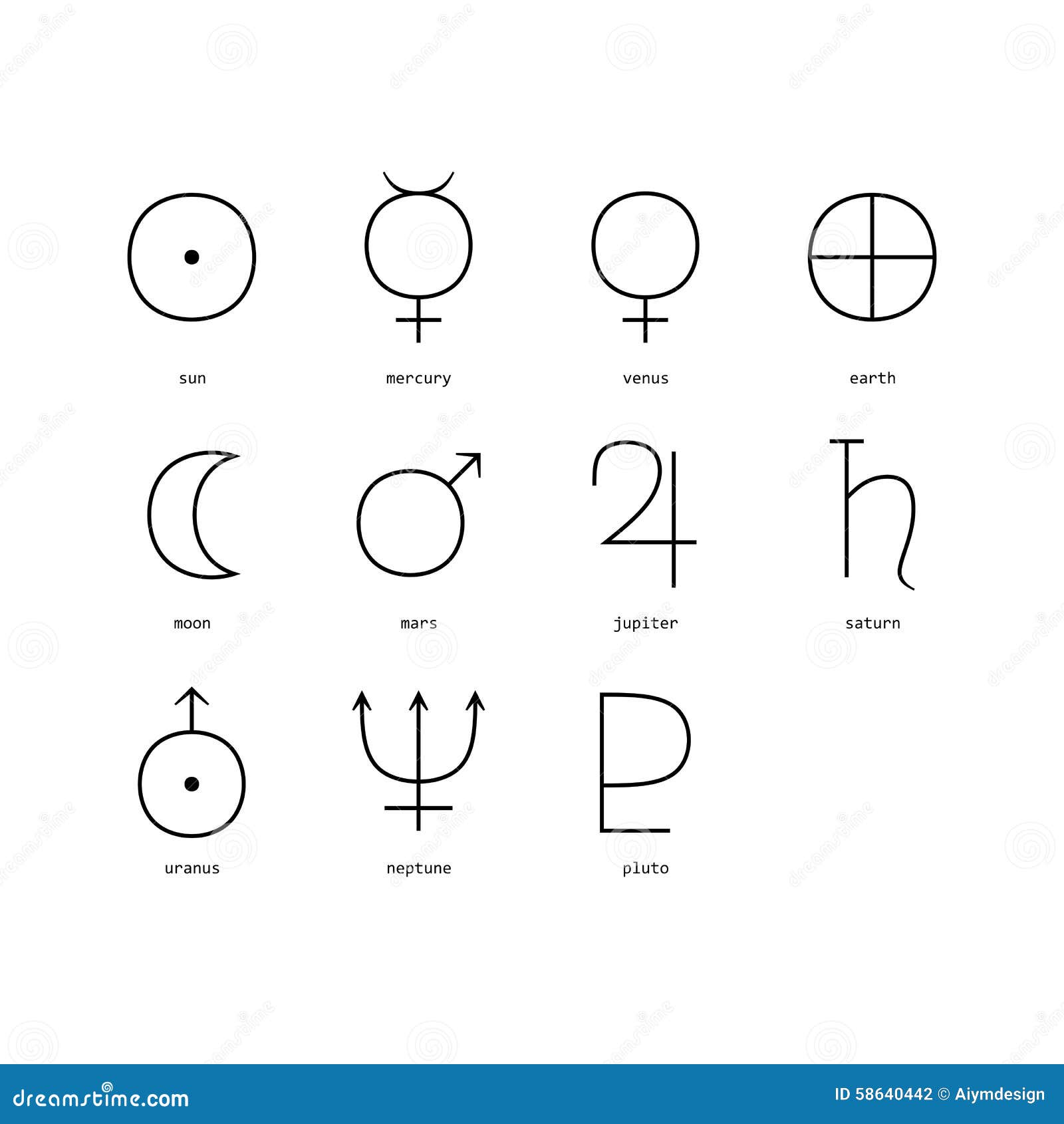 Planetary Symbols Stock Illustrations – 385 Planetary Symbols Stock ...