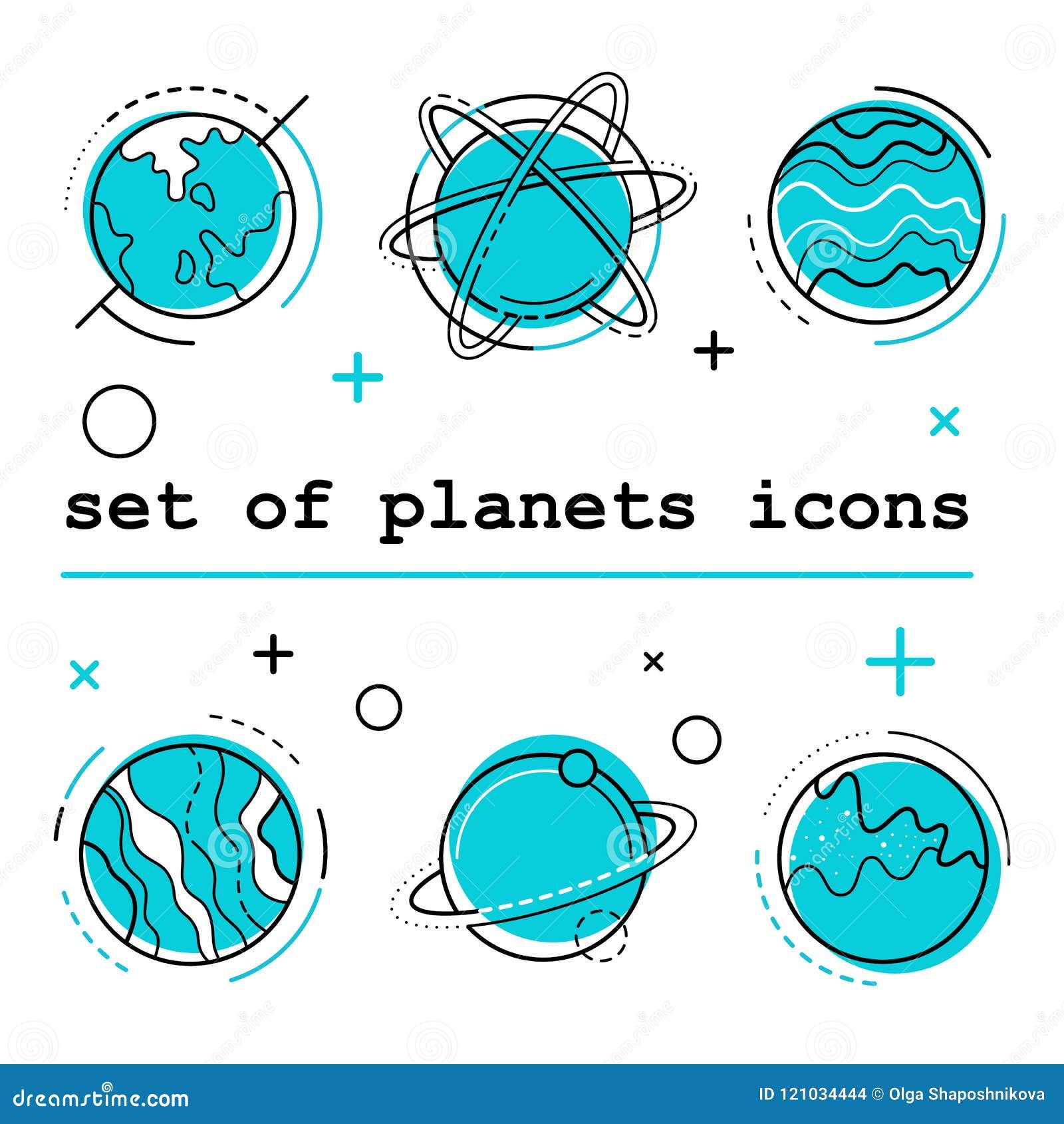 Planets Set Icons In Cartoon Style. Big Collection Of Planets Vector ...