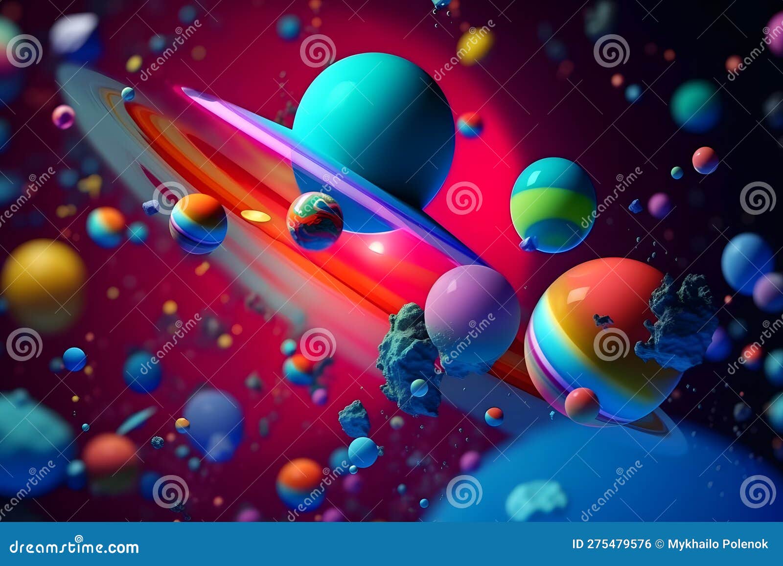 Set of Planets in the Solar System. Neural Network AI Generated Stock ...