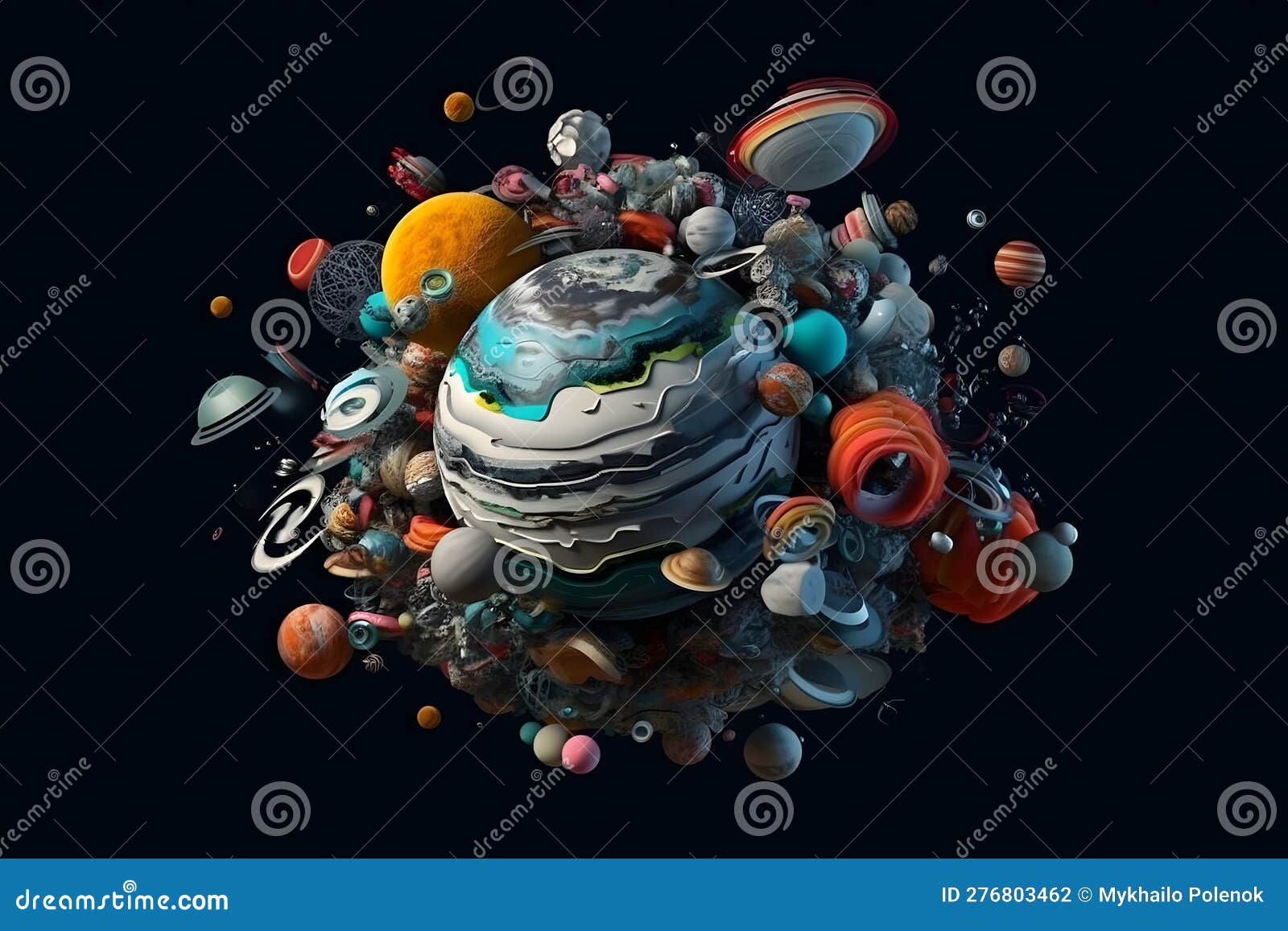 Set of Planets in the Solar System. Neural Network AI Generated Stock ...