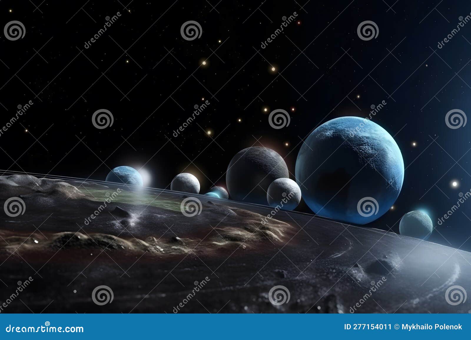 Set of Planets in the Solar System. Neural Network AI Generated Stock ...