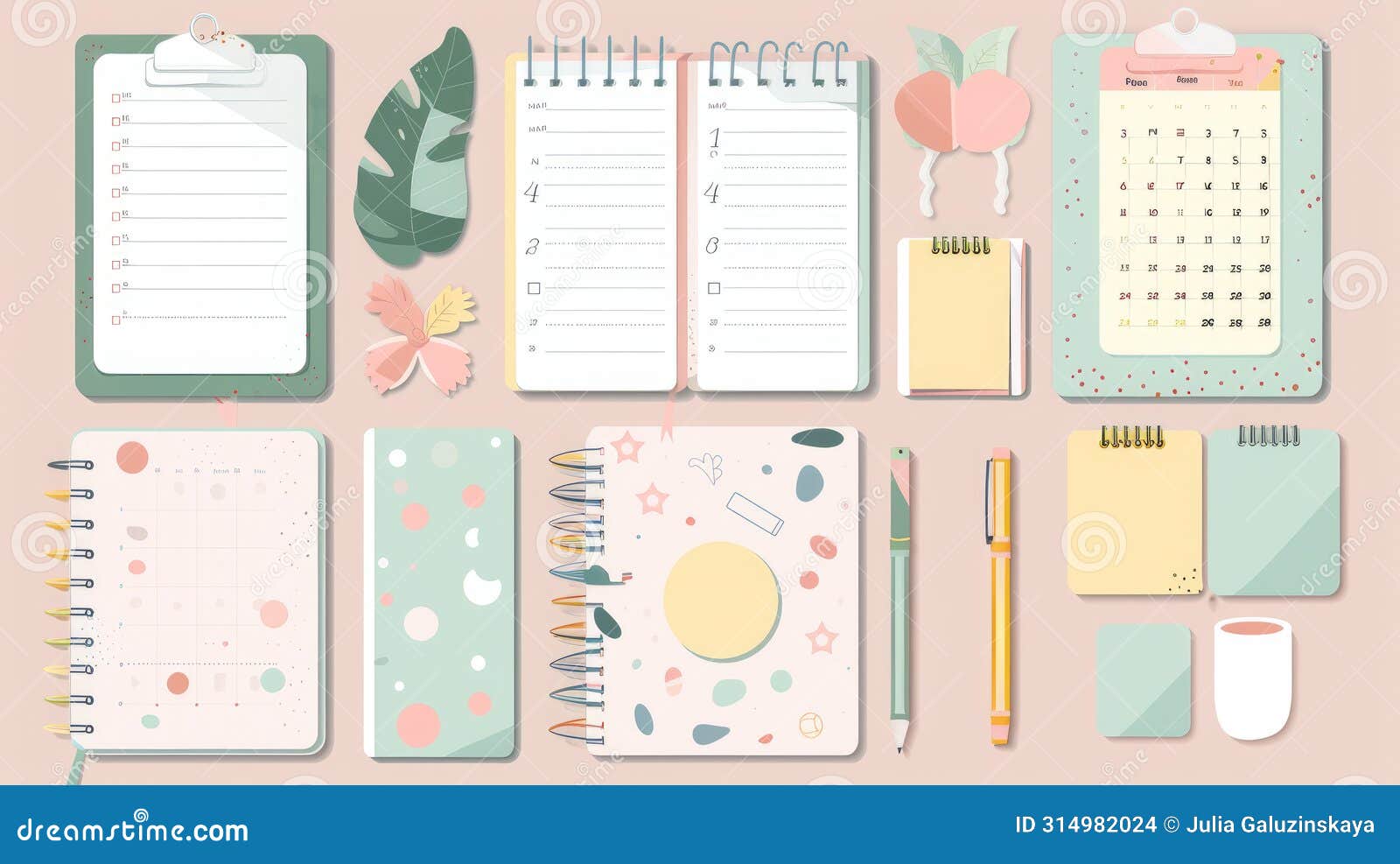 Set of Planners, Note Paper, To Do List, Stickers Templates. Cute Paper ...