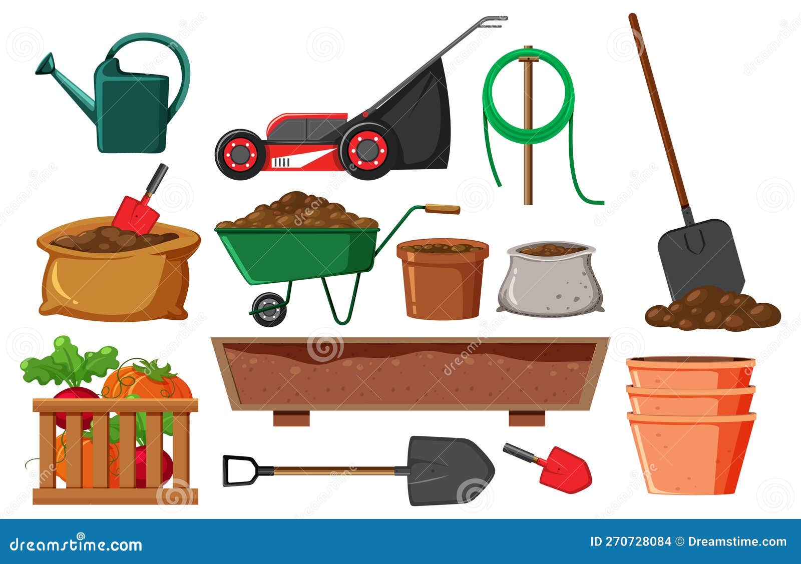 Set of Plant and Gardening Tools and Equipment Stock Vector ...
