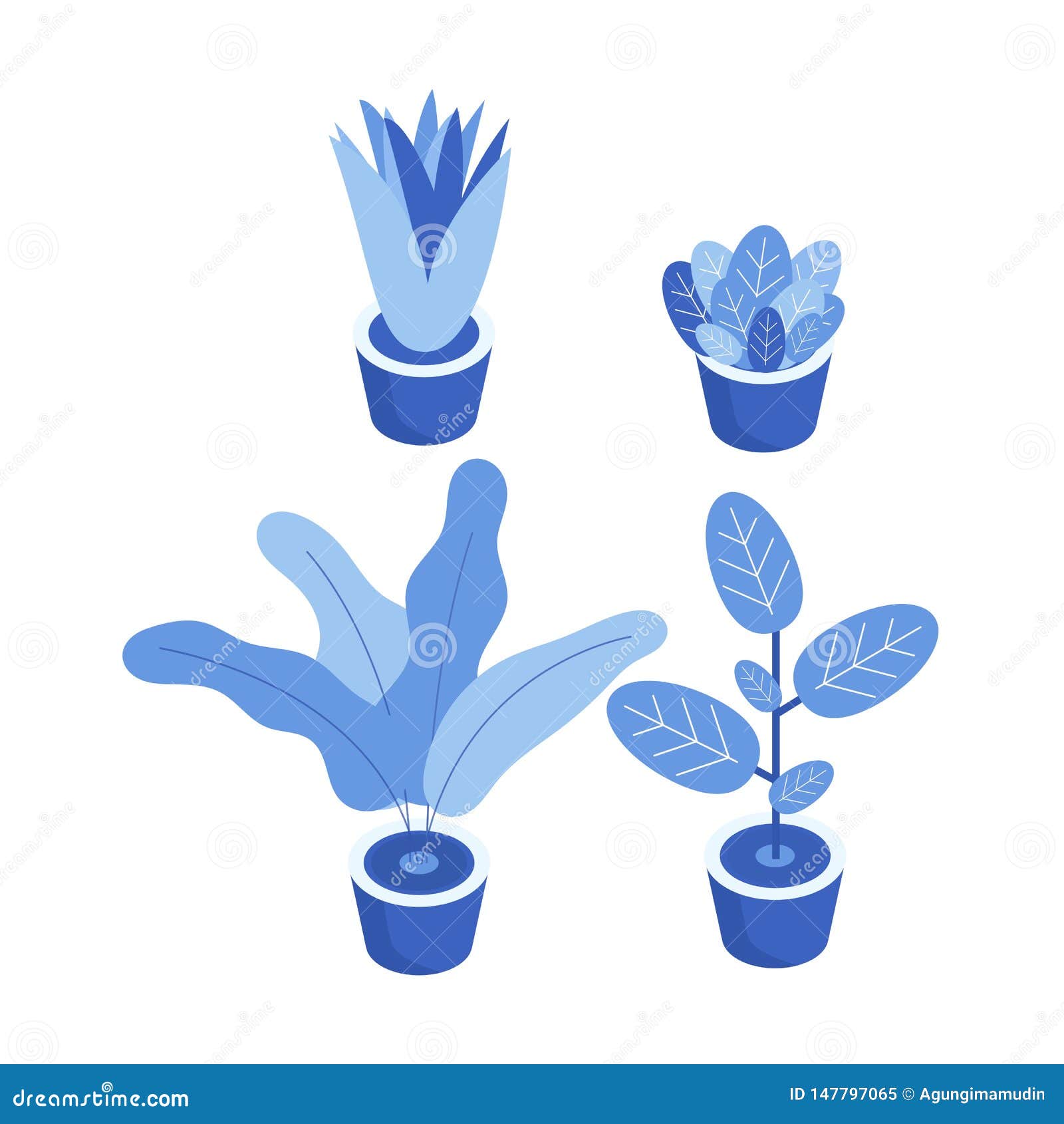 Set of Plant Illustration Object Stock Illustration - Illustration of ...