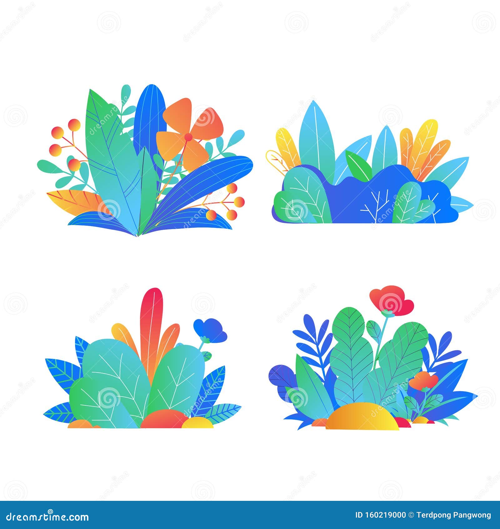 Set of plant vector design stock illustration. Illustration of ...