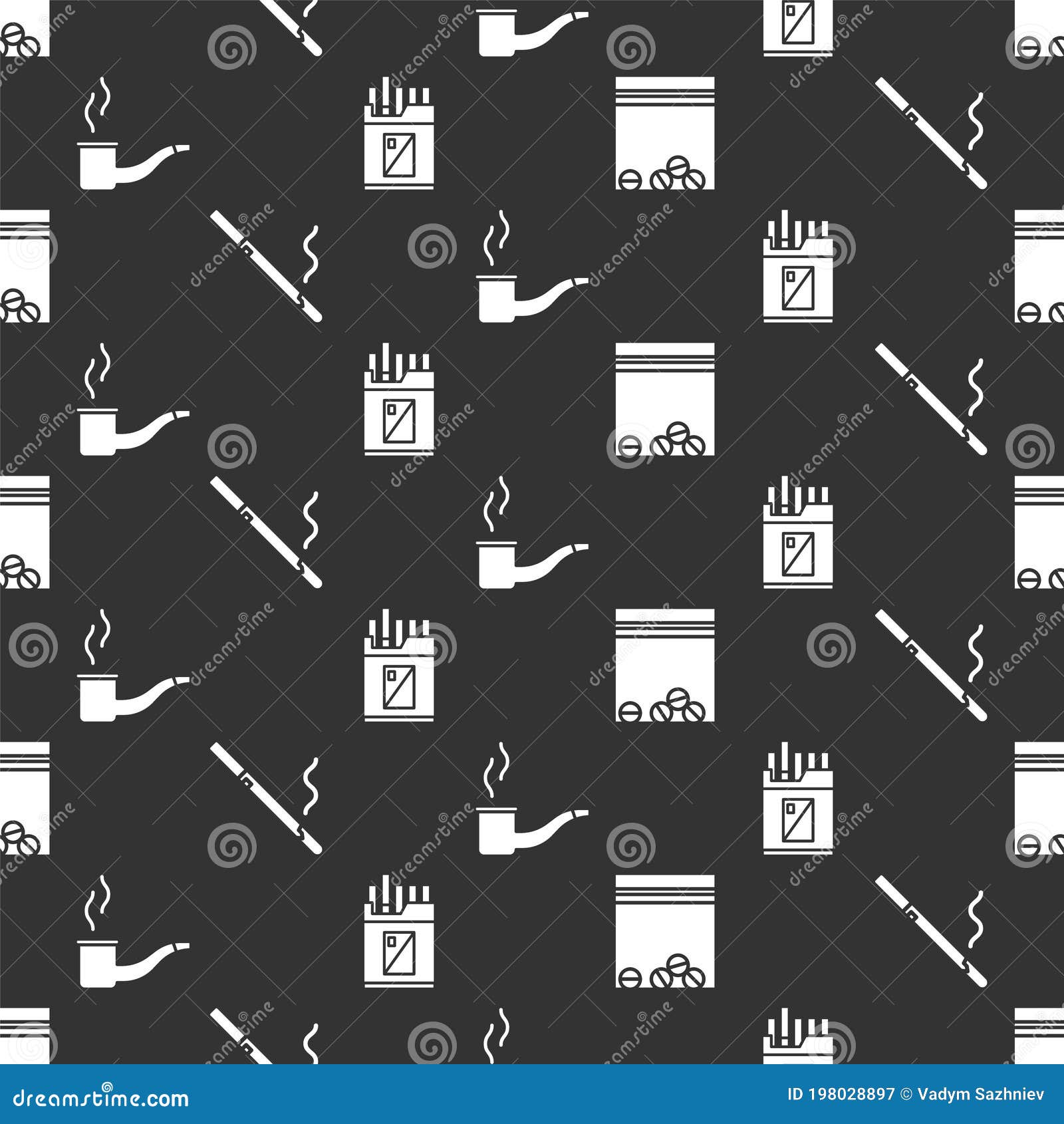 Set Plastic Bag of Drug, Cigarette, Smoking Pipe and Open Cigarettes ...