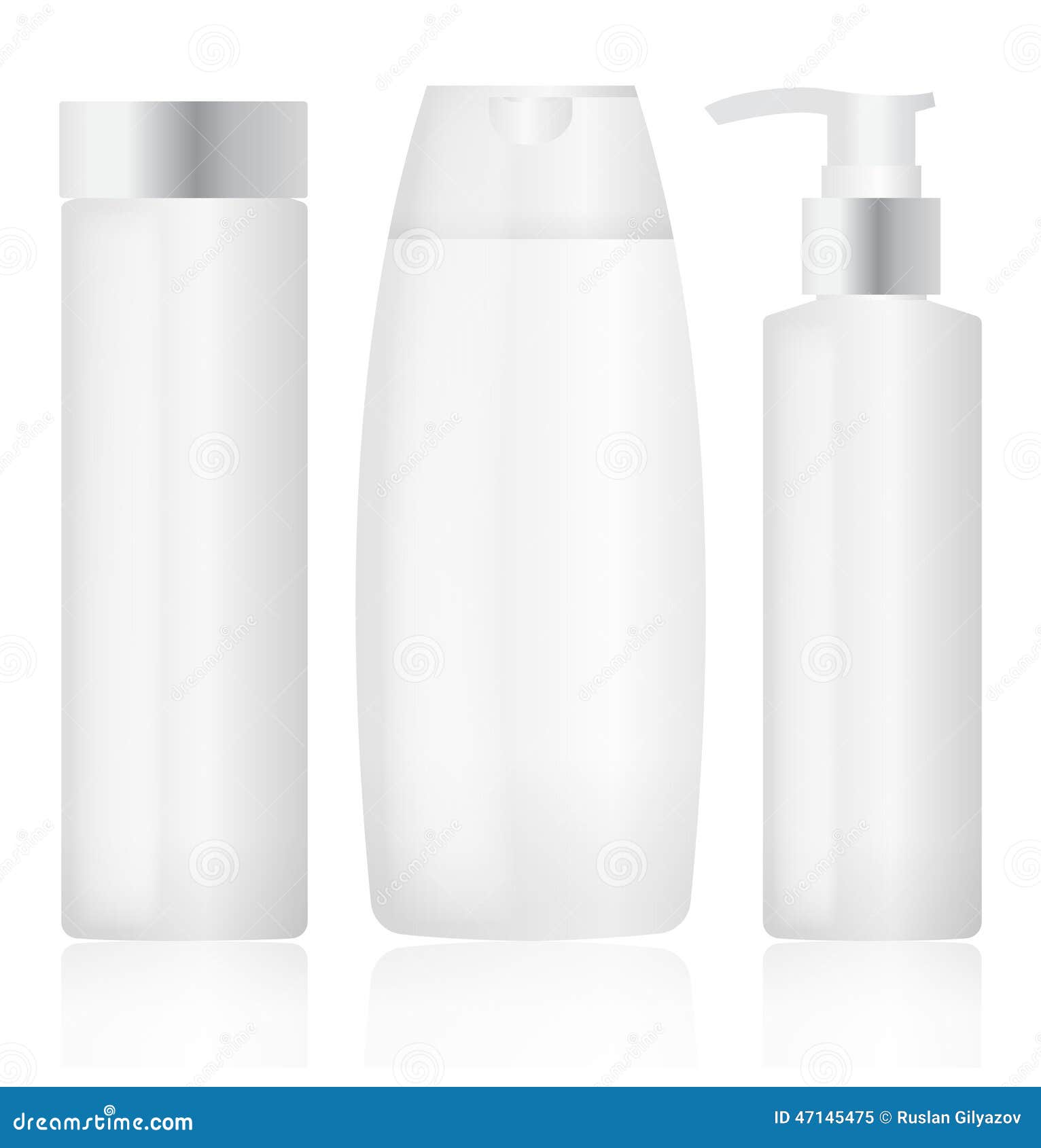 Set of Plastic Bottles. Cosmetic Packaging Stock Vector - Illustration ...