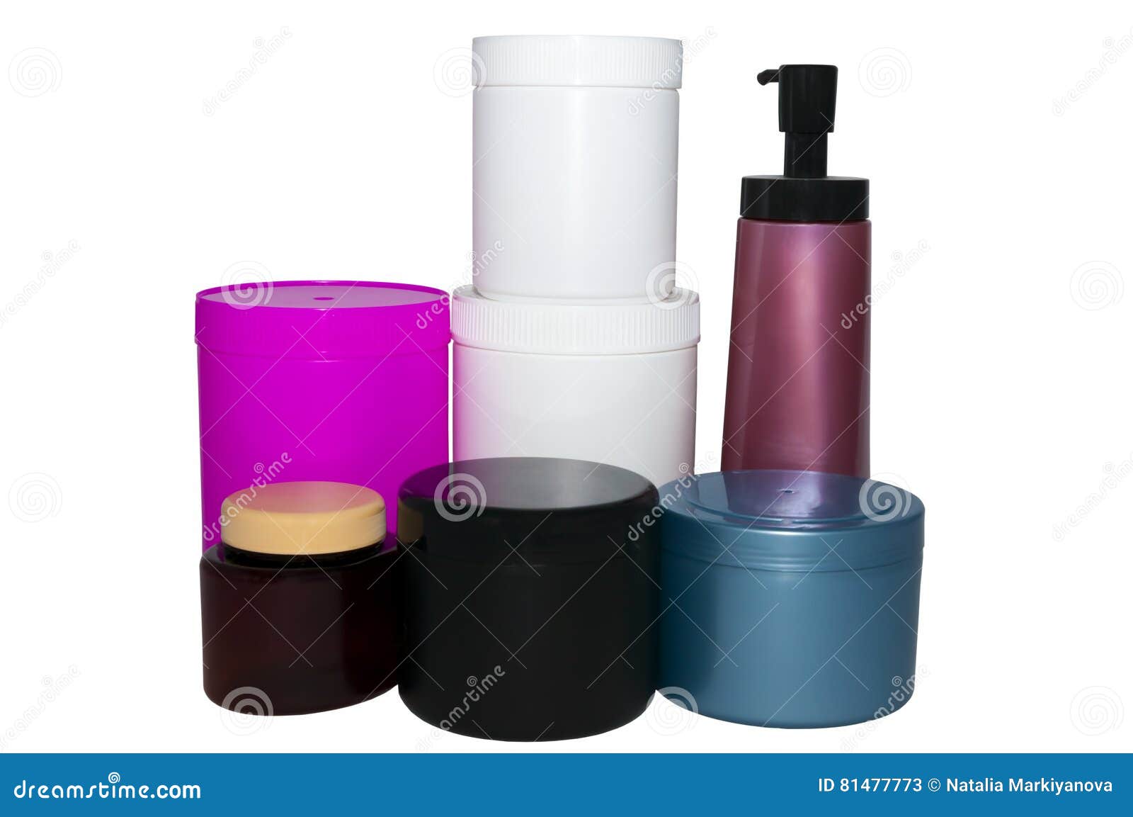 Set of Plastic Capacities of Different Color Stock Image - Image of ...