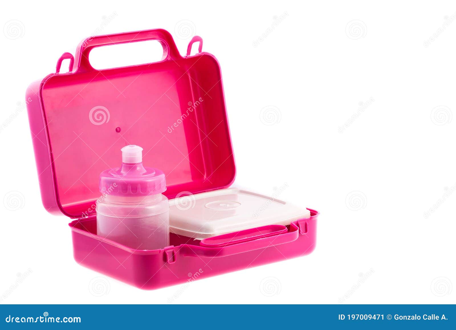 Set Plastic Child Lunch Box Isolated White Stock Image - Image of empty ...