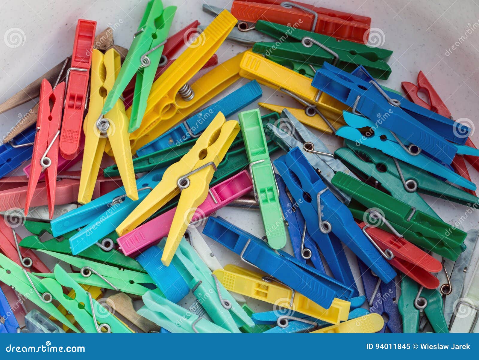 Set of Plastic Colorful Clothespin. Stock Image - Image of macro ...