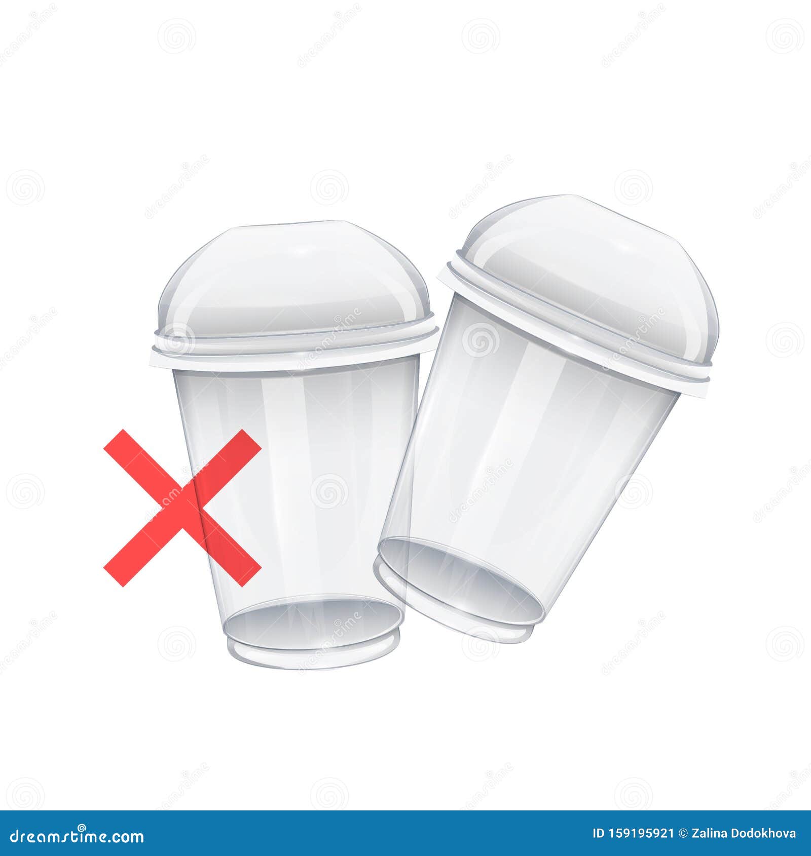 Set of Plastic Cups on White. Symbol of Stop Plastic Cup, Stop Plastic ...