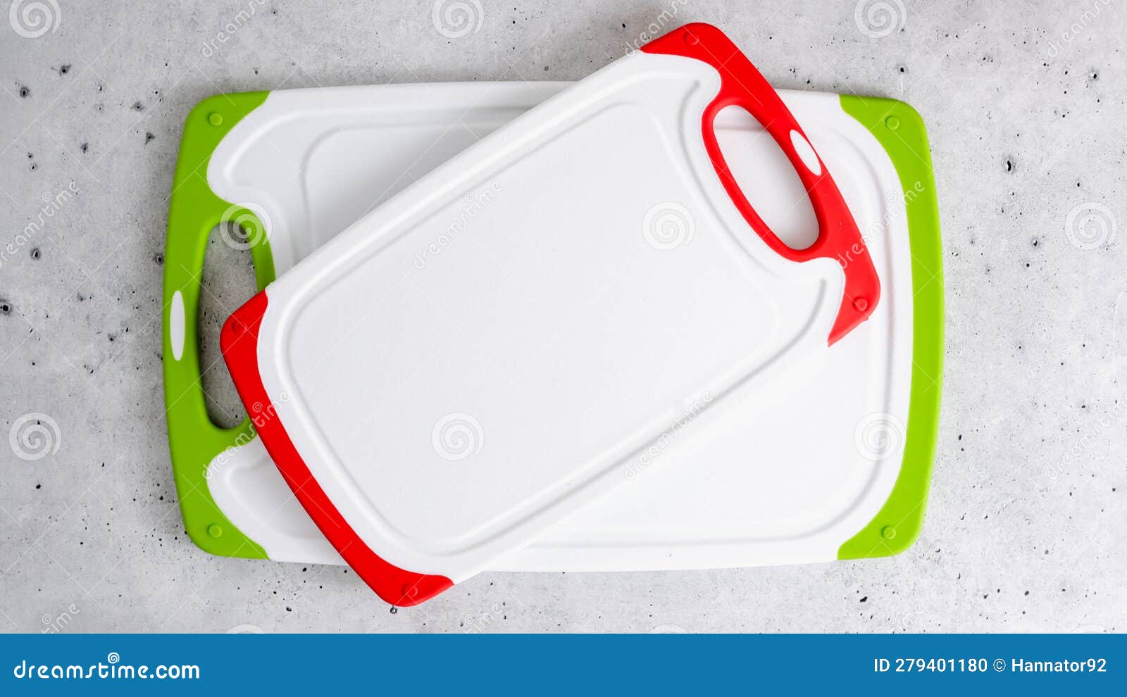 Set of Plastic Cutting Boards in Different Colors and Sizes Close-up ...