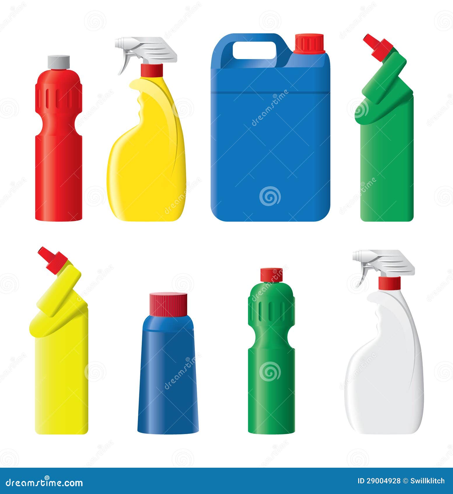 Set of Plastic Detergent Bottles Stock Vector - Illustration of ...