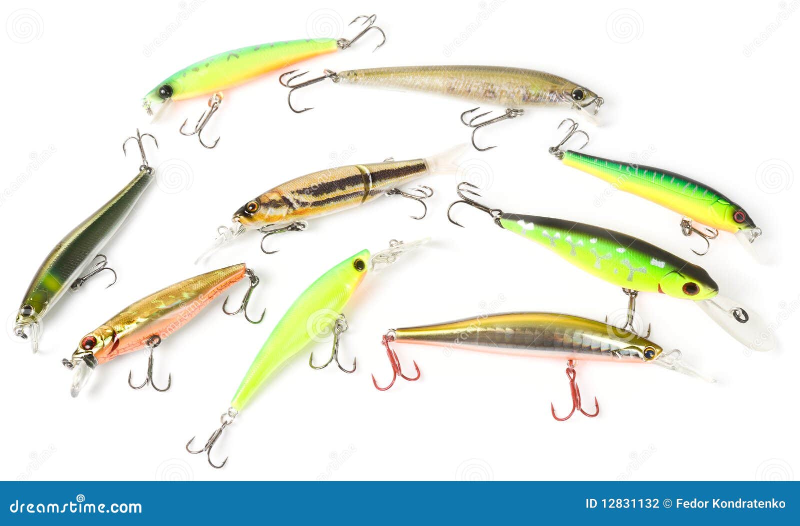 Set of Plastic Fishing Baits Stock Photo - Image of hooks, bait: 12831132