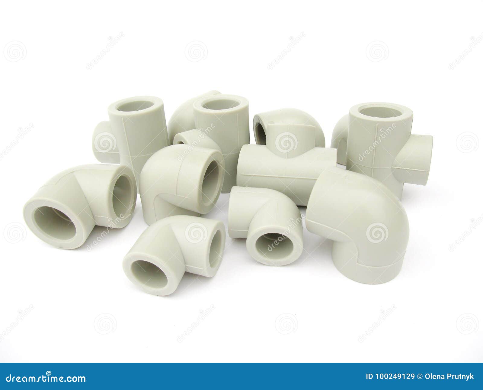 Set of Plastic Parts for Water Pipe Stock Image - Image of background ...