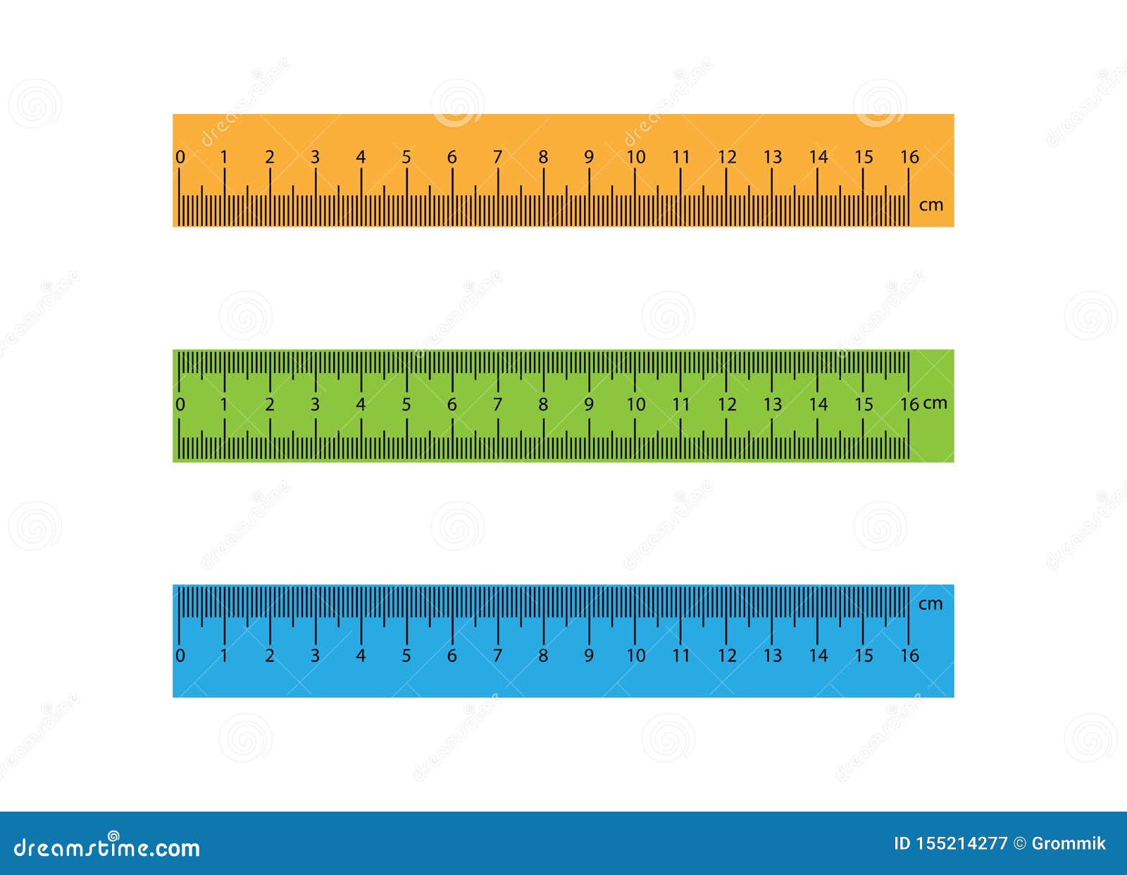 Set of Plastic Rulers. a Realistic Range of 16 Inches Stock Vector ...