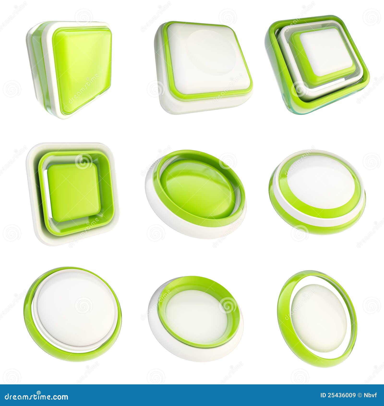 Set of Plastic Template Buttons Isolated Stock Illustration ...