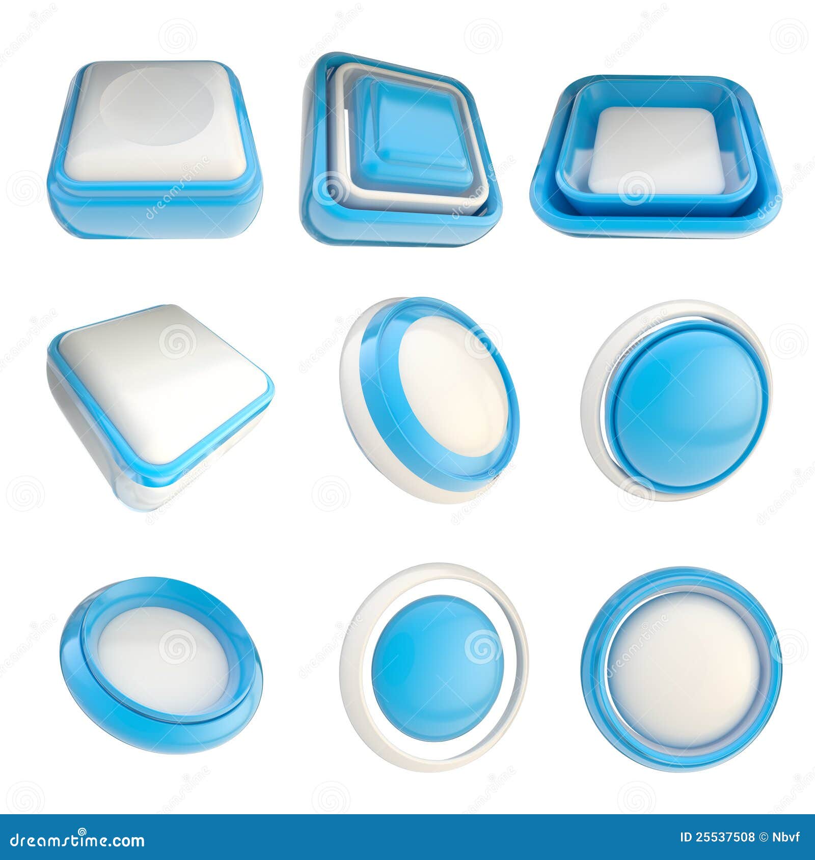 Set of Plastic Template Buttons Isolated Stock Illustration ...