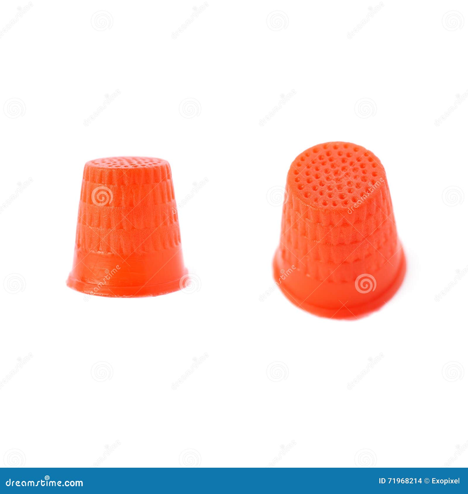 Set of Plastic Thimble Isolated Over the White Background Stock Photo ...