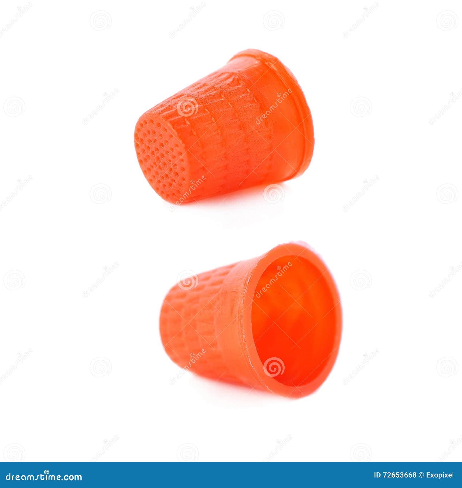 Set of Plastic Thimble Isolated Over the White Background Stock Photo ...