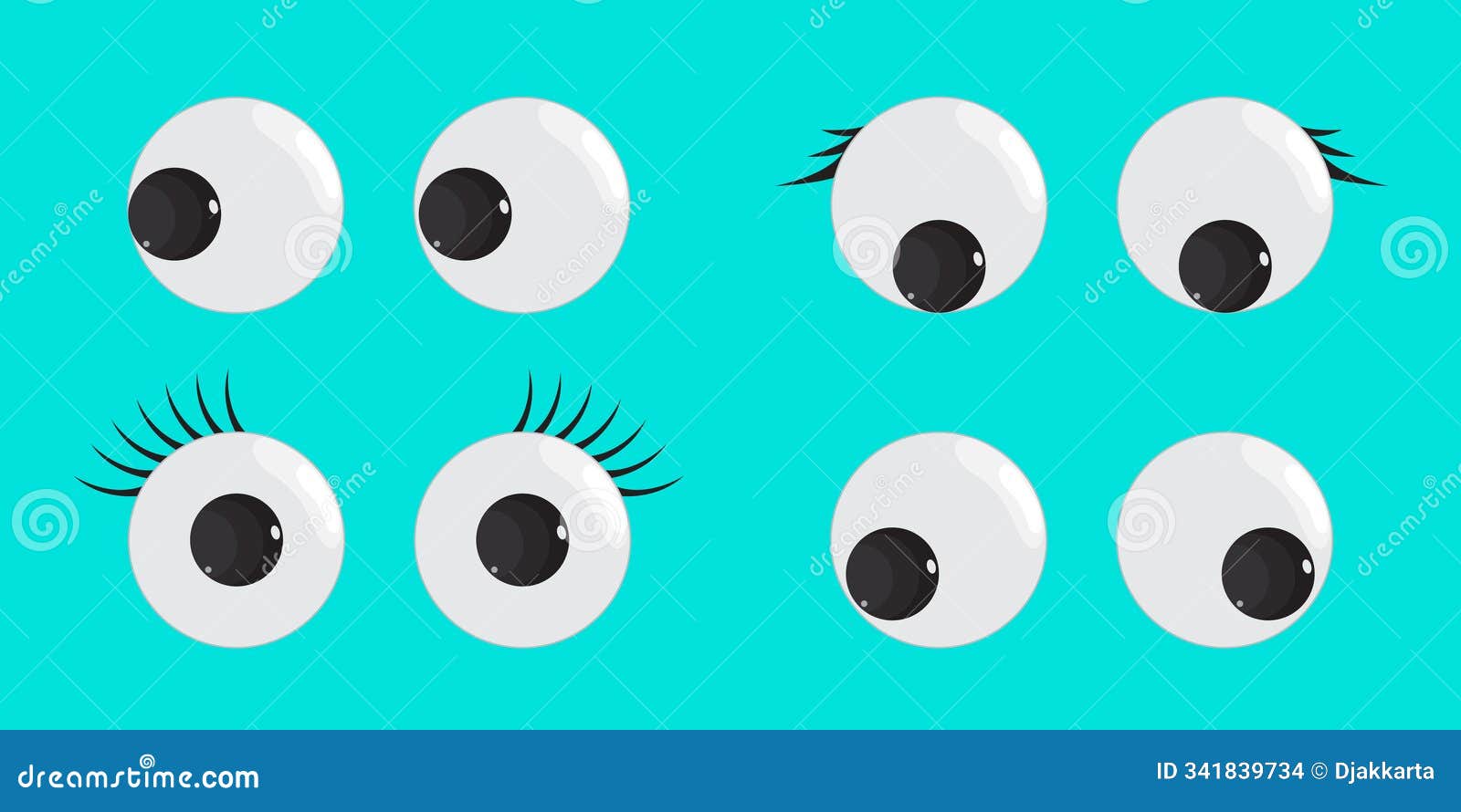 A Set of Plastic Toy Eyes. Glossy, Bulging, Puppet Eyes. Cute, Round ...