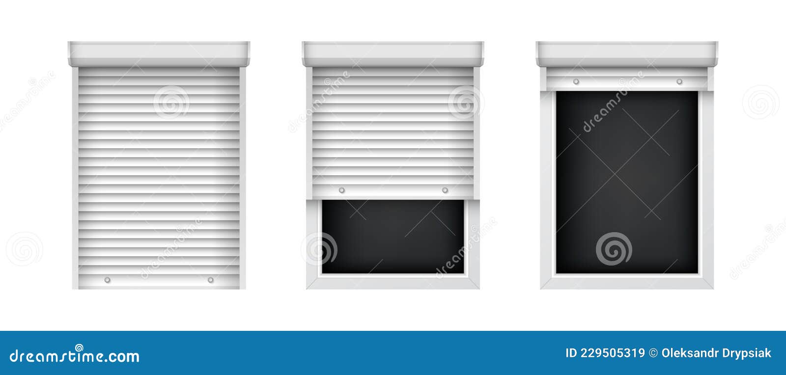 Realistic Roller Shutter Close Up Vector Art, Garage Shutter, Windows ...
