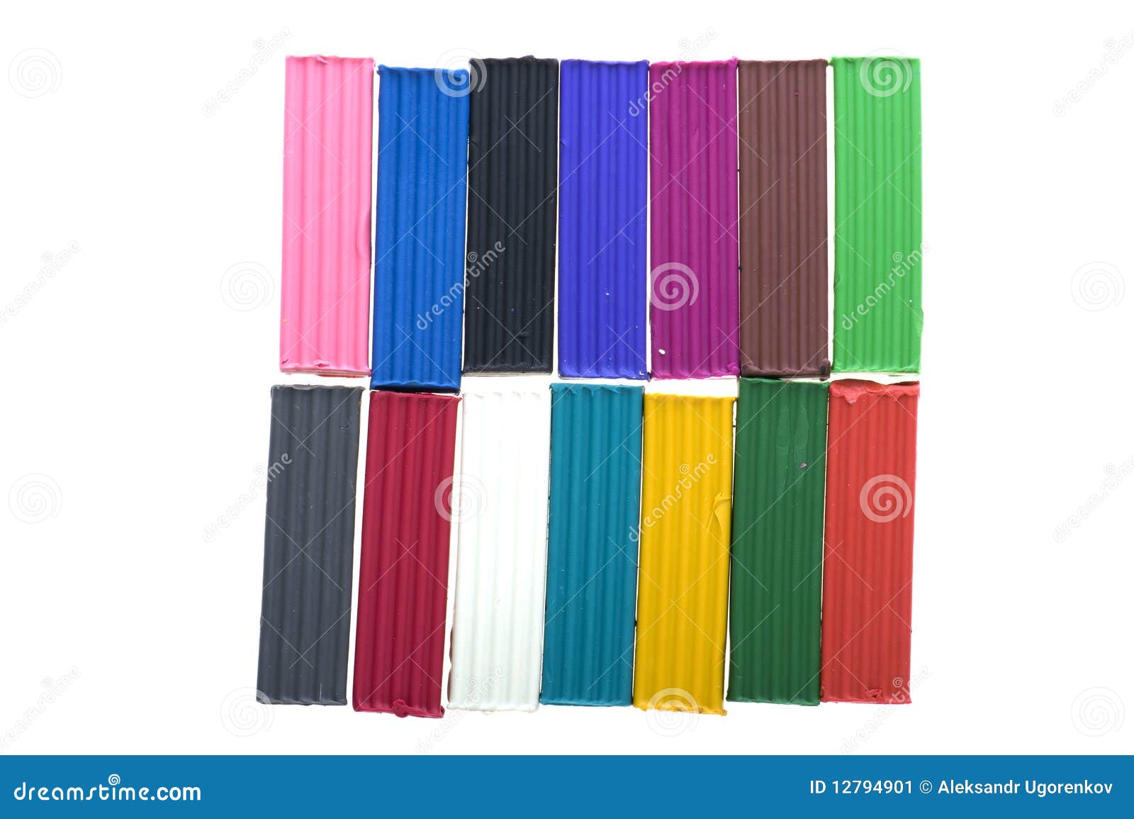 Set of plasticine on white stock image. Image of clay - 12794901